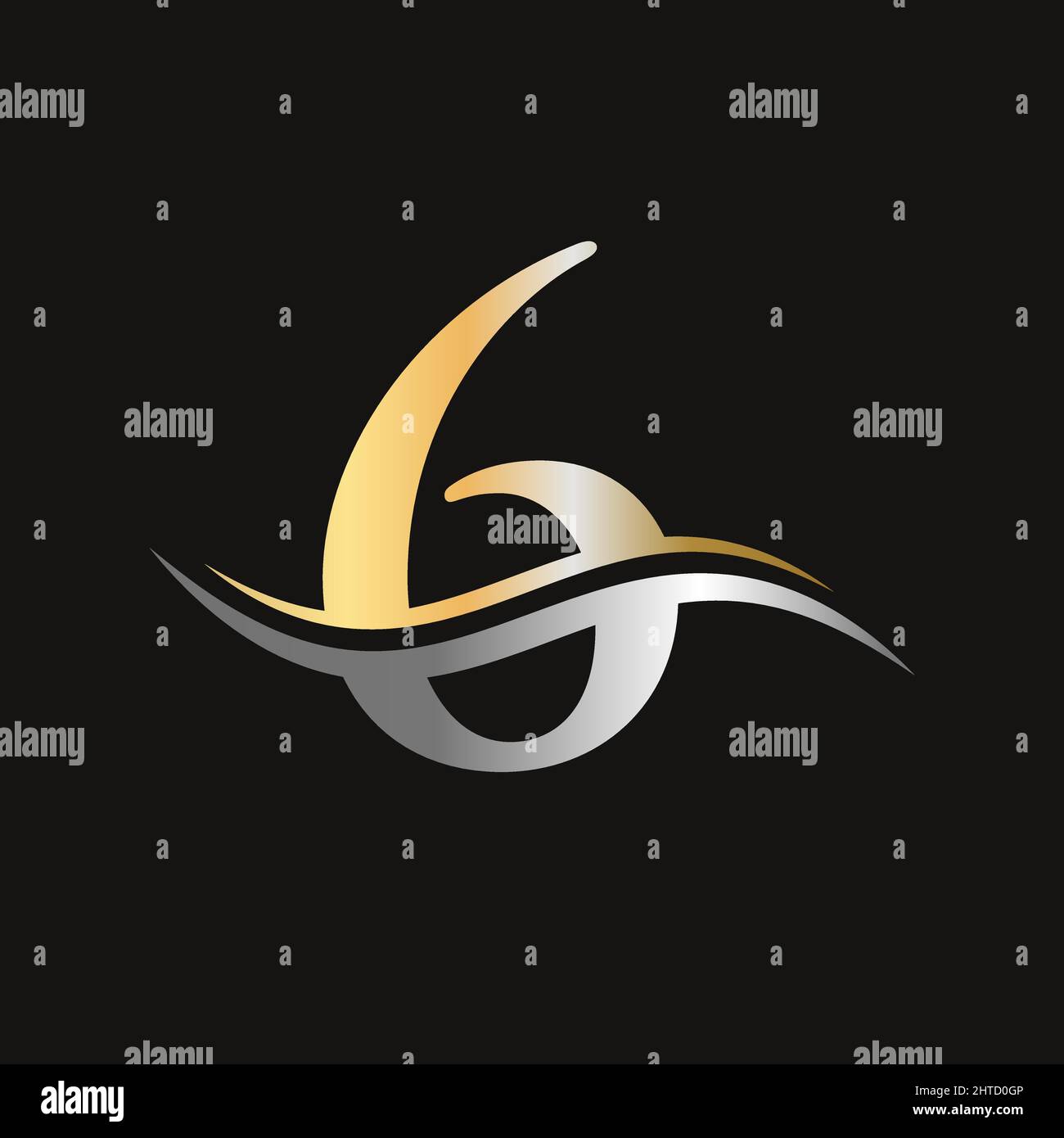 Letter 6 Logo Design with water wave concept. 6 letter logo design with ...