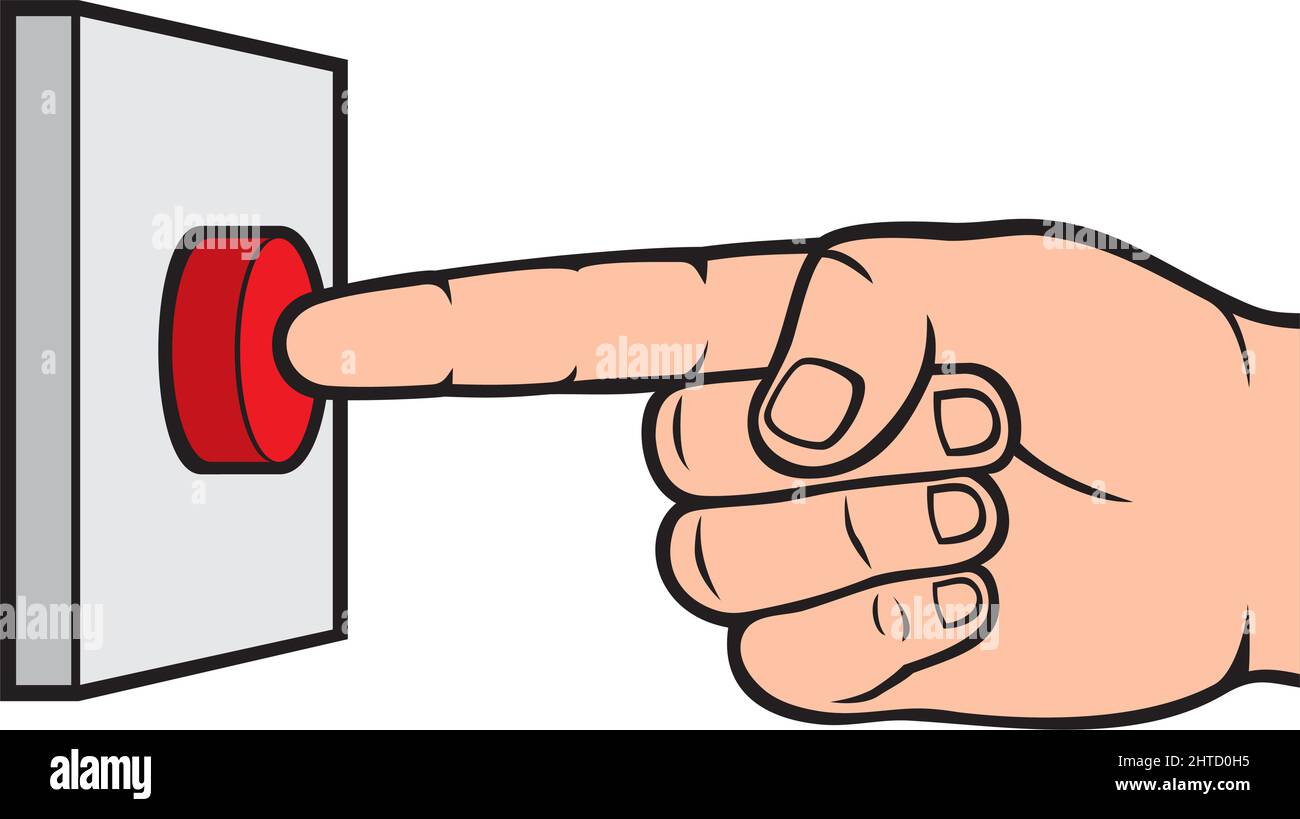 Hand pressing alarm button vector illustration Stock Vector Image & Art ...