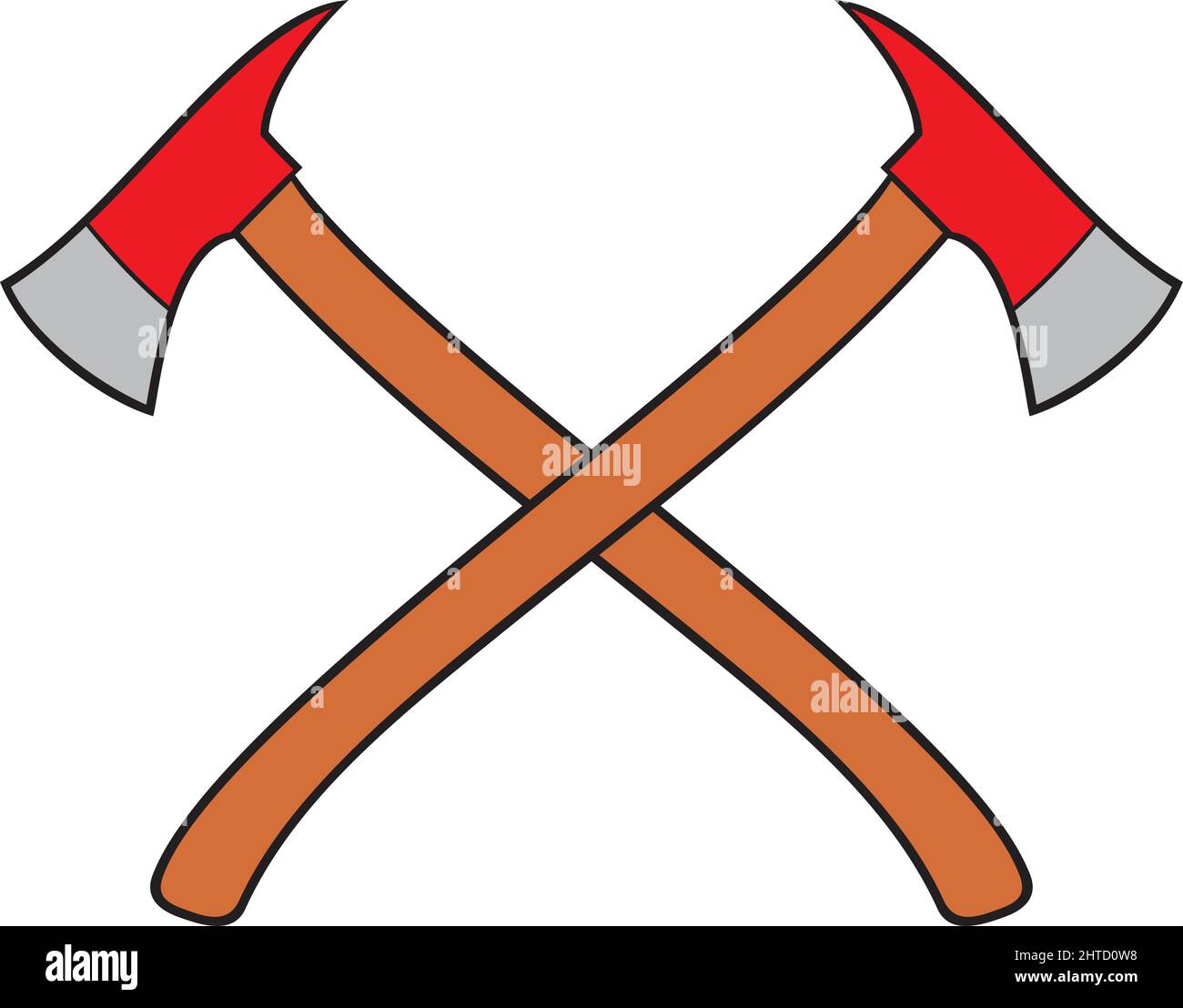 Firefighter helmet axes illustration Stock Vector Images - Alamy