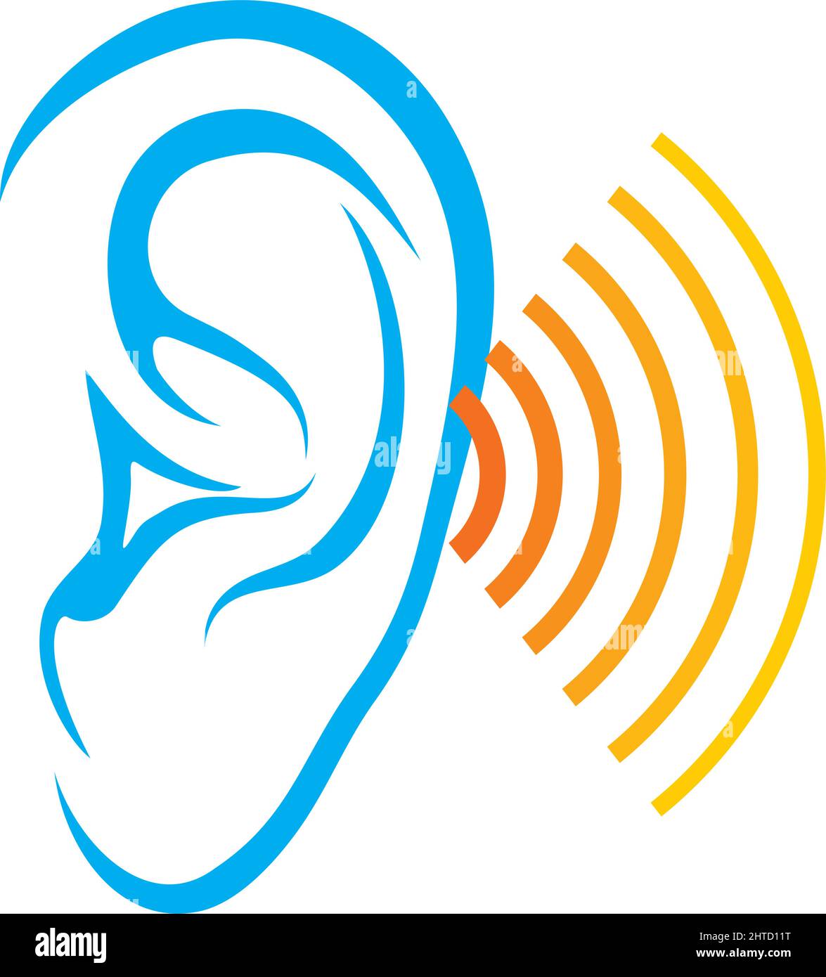 Human hearing test (ear and sound icon, listen vector design Stock ...