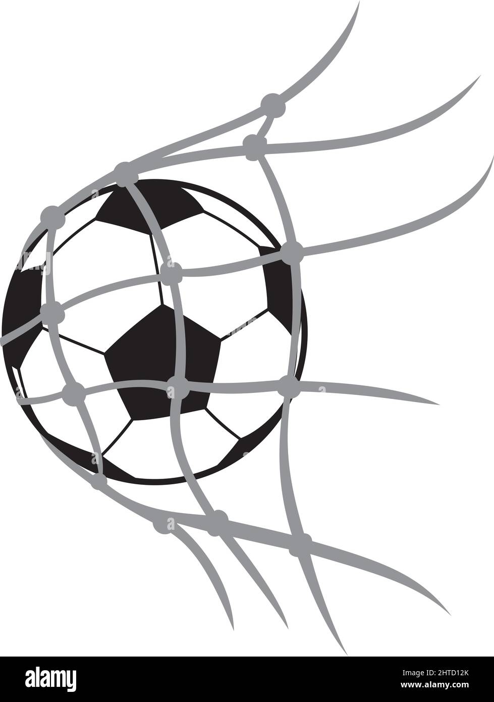 Vector illustration of football (soccer) ball in net Stock Vector Image ...