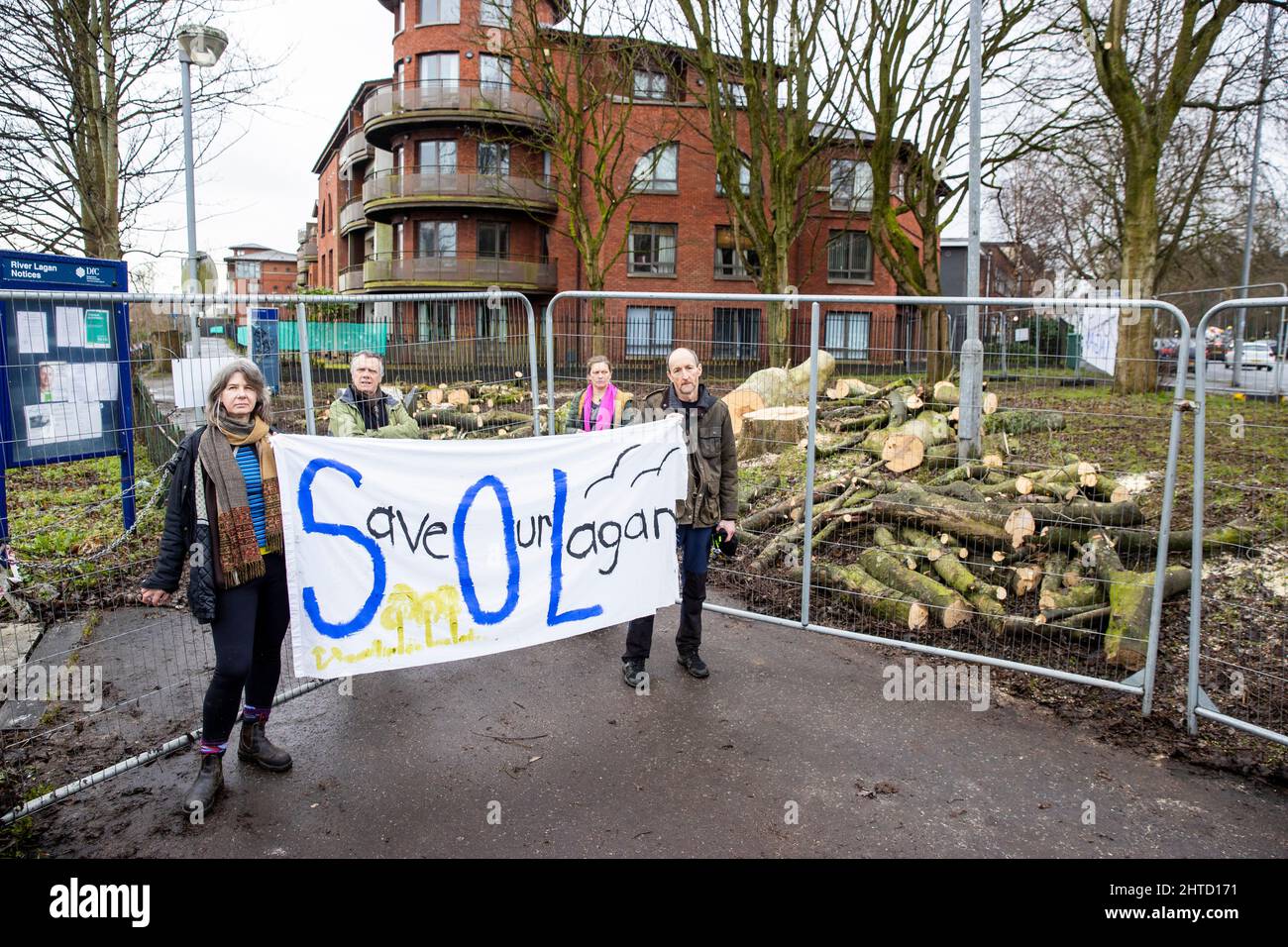 (left to right) Save Our Lagan campaigners Sue-Ann Harding with her ...