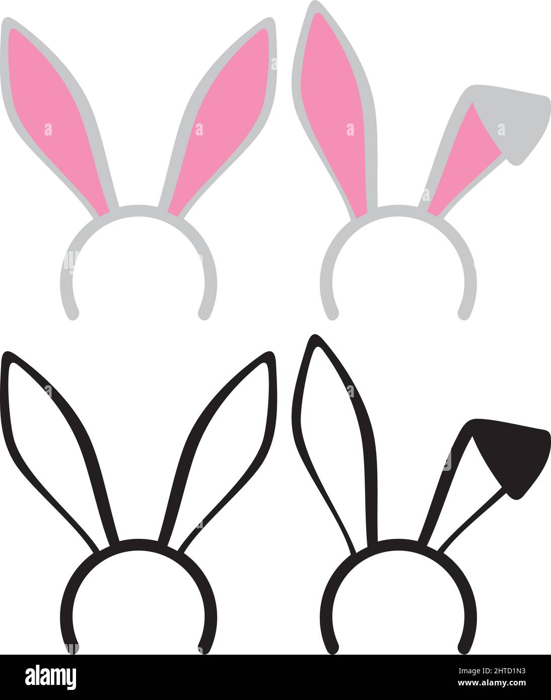 Easter bunny (rabbit) ears mask vector illustration Stock Vector Image ...