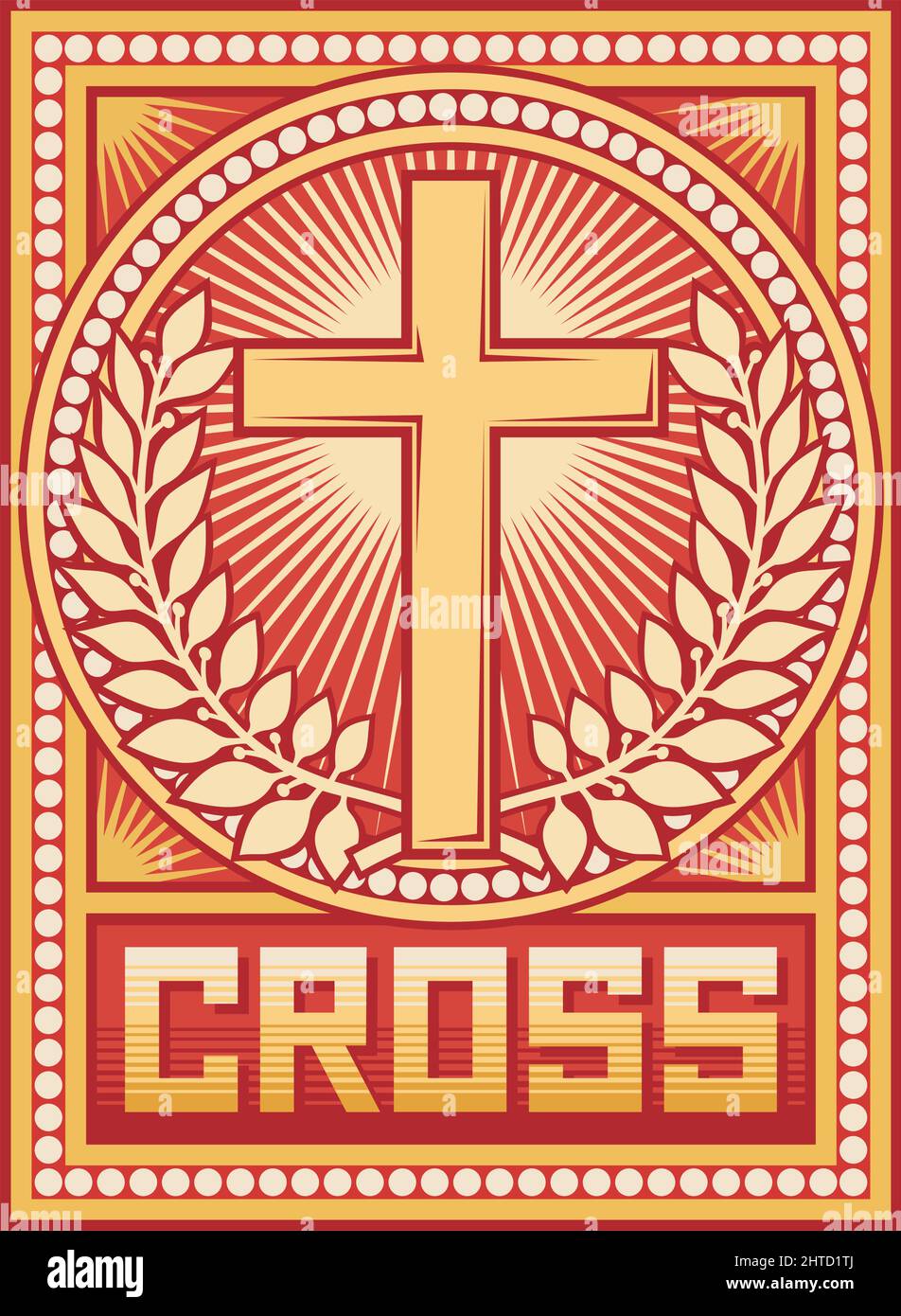 Vector illustration of cChristian cross - poster Stock Vector Image ...