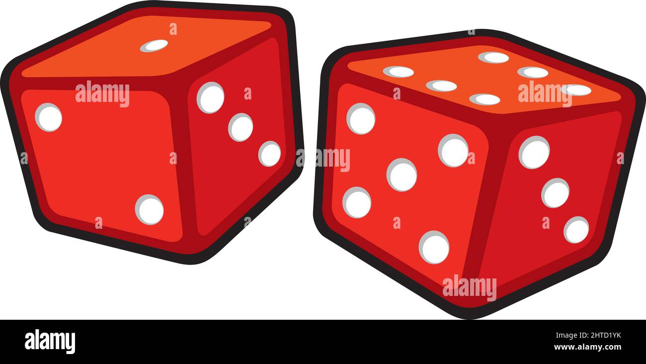 Red dices vector illustration Stock Vector Image & Art - Alamy