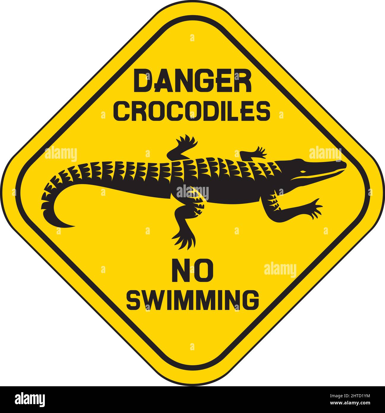 Danger crocodiles no swimming sign vector illustration Stock Vector ...