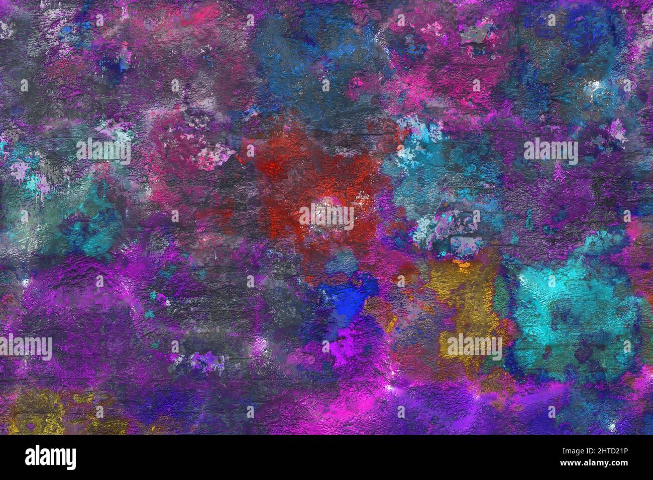 Illustration of a colorfully painted concrete wall Stock Photo - Alamy