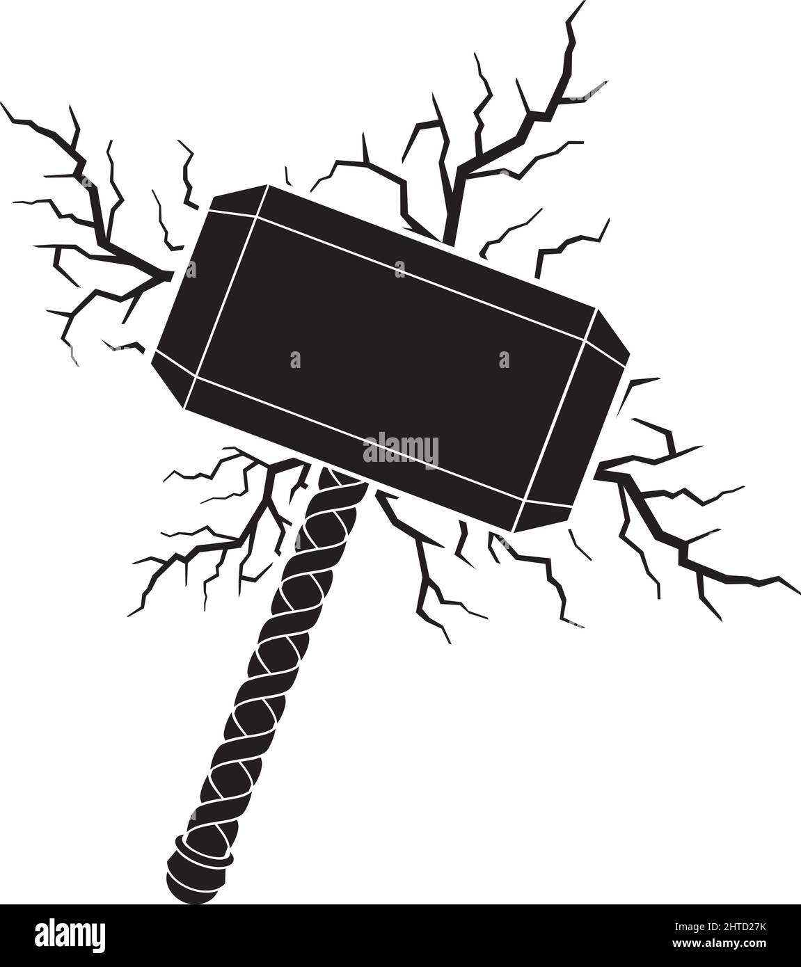 Hammer of Thor and lightning bolts vector illustration Stock Vector ...