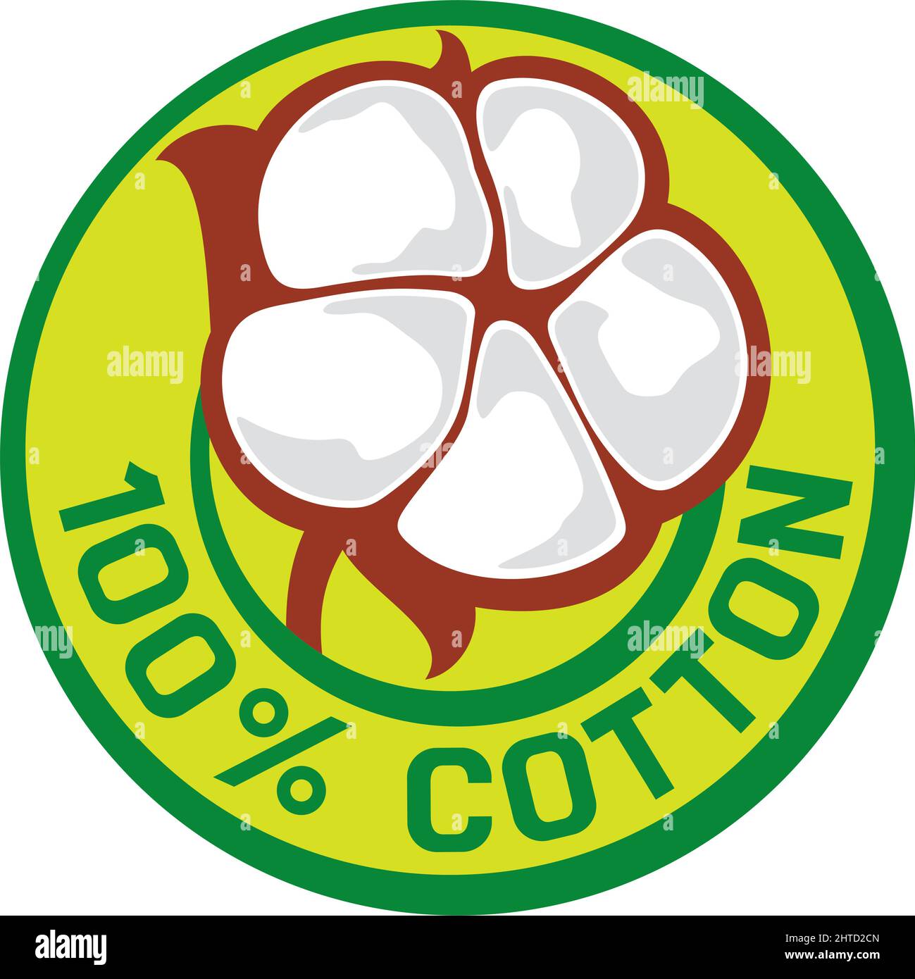 100 % cotton symbol (badge, sign, rubber stamp). Vector illustration ...