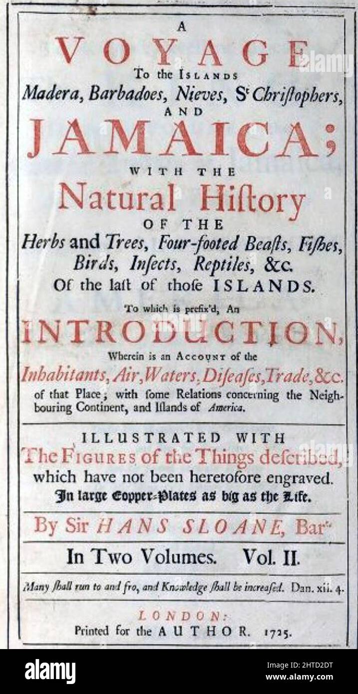 HANS SLOANE (1660-1753) Anglo-Irish physician, naturalist and collector ...