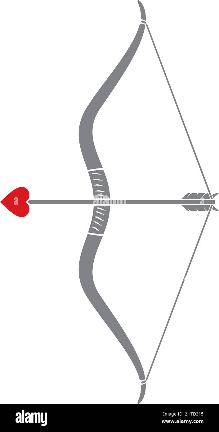 Cupid's bow and arrow with a heart Stock Vector Image & Art - Alamy
