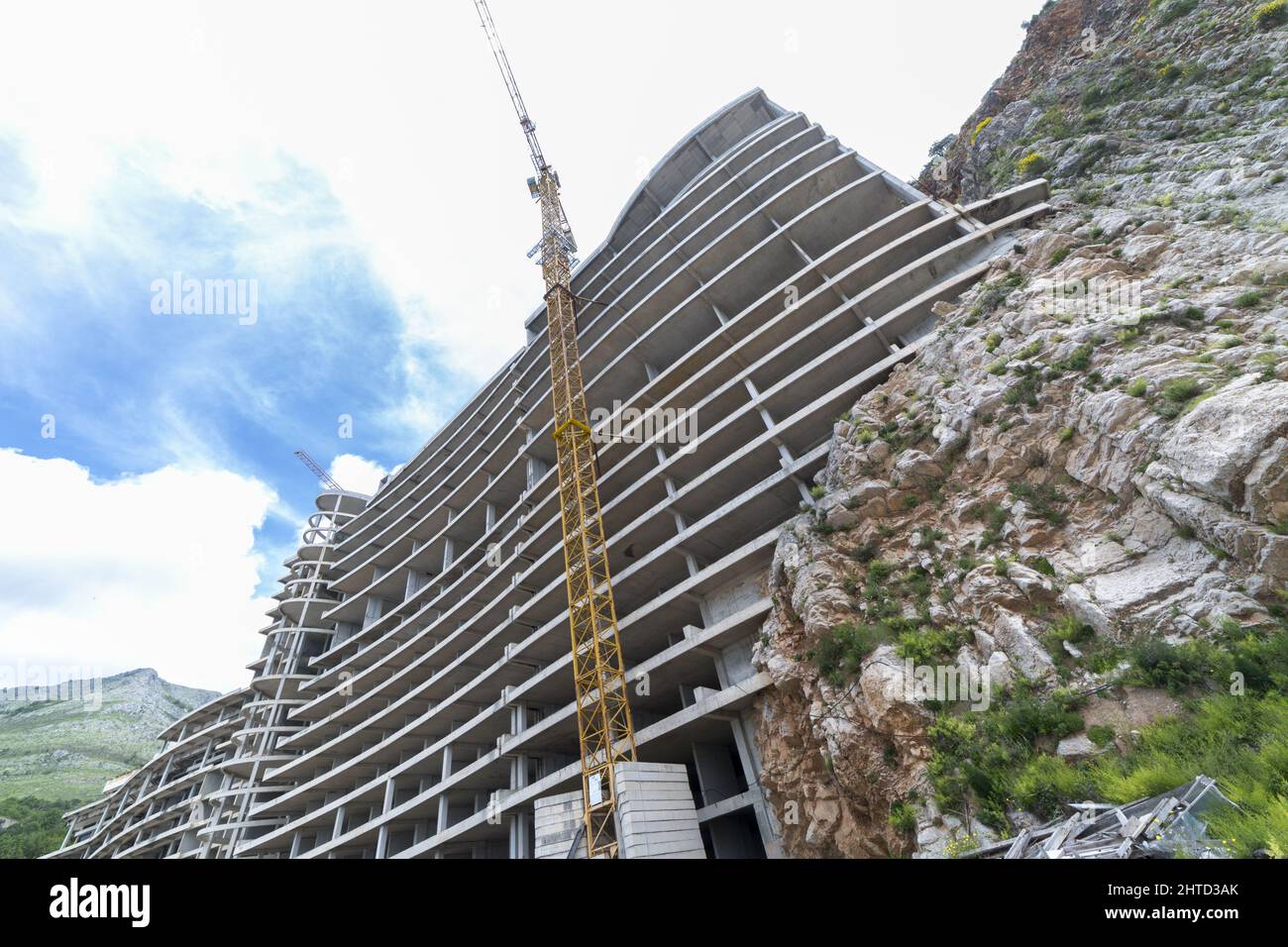 New monolithic structure building in Sveti Stefan, Budva, Montenegro ...