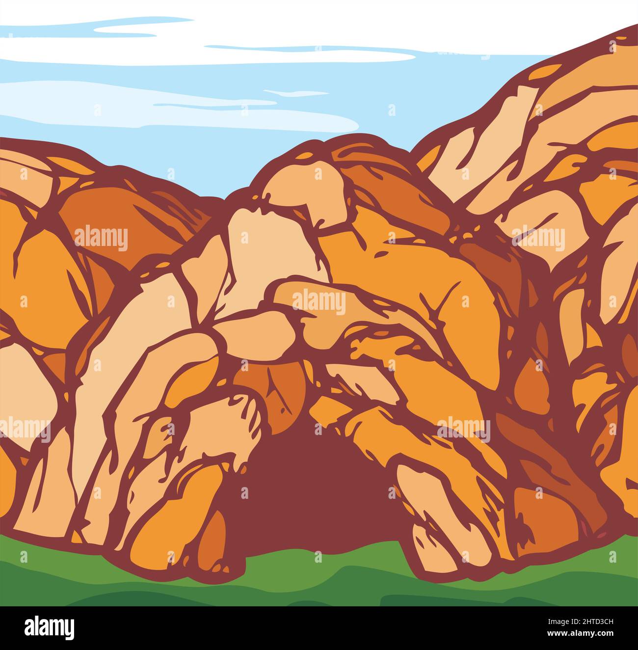 Rock cave vector illustration Stock Vector Image & Art - Alamy