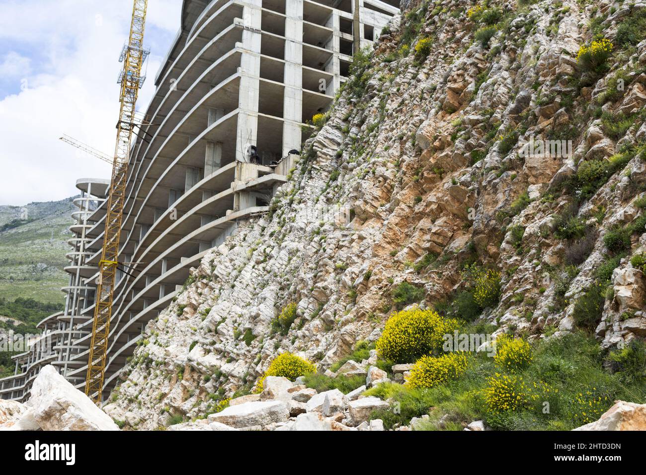 New monolithic structure building in Sveti Stefan, Budva, Montenegro ...