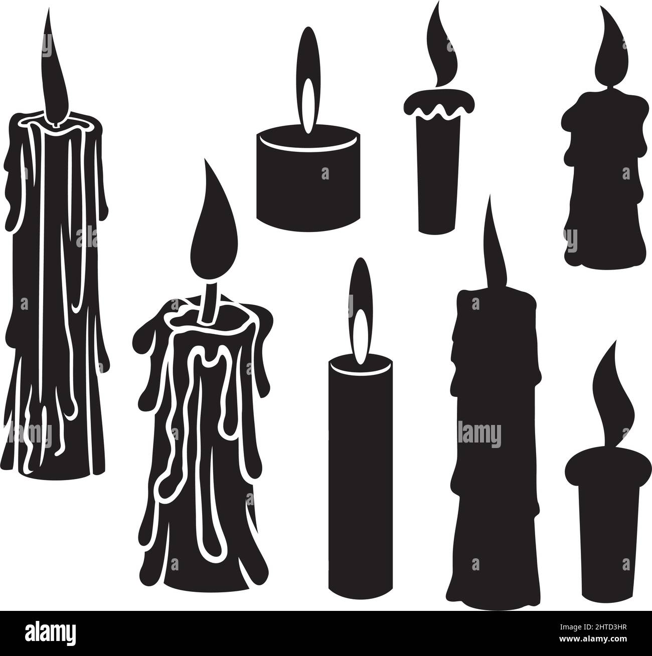 Burning candles set vector illustration Stock Vector Image & Art - Alamy
