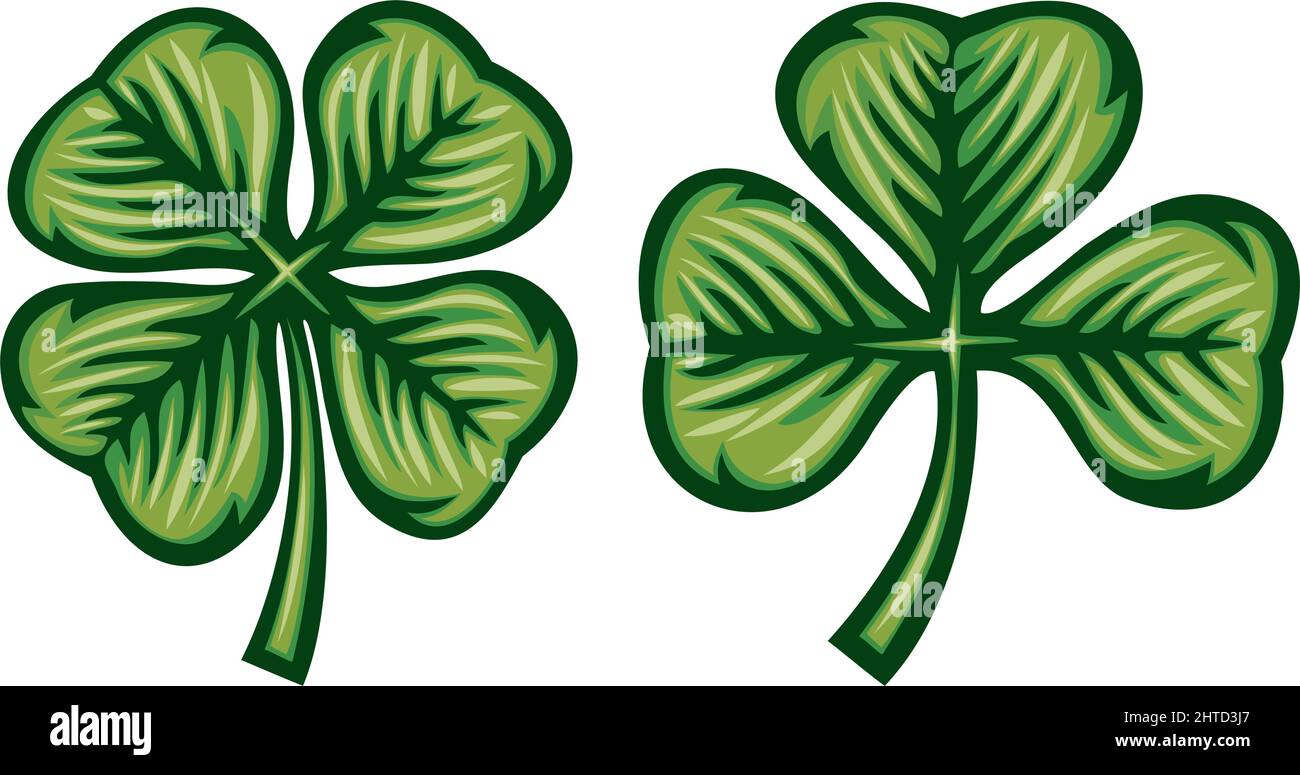 Clover with tree and four leaves vector illustration Stock Vector Image ...