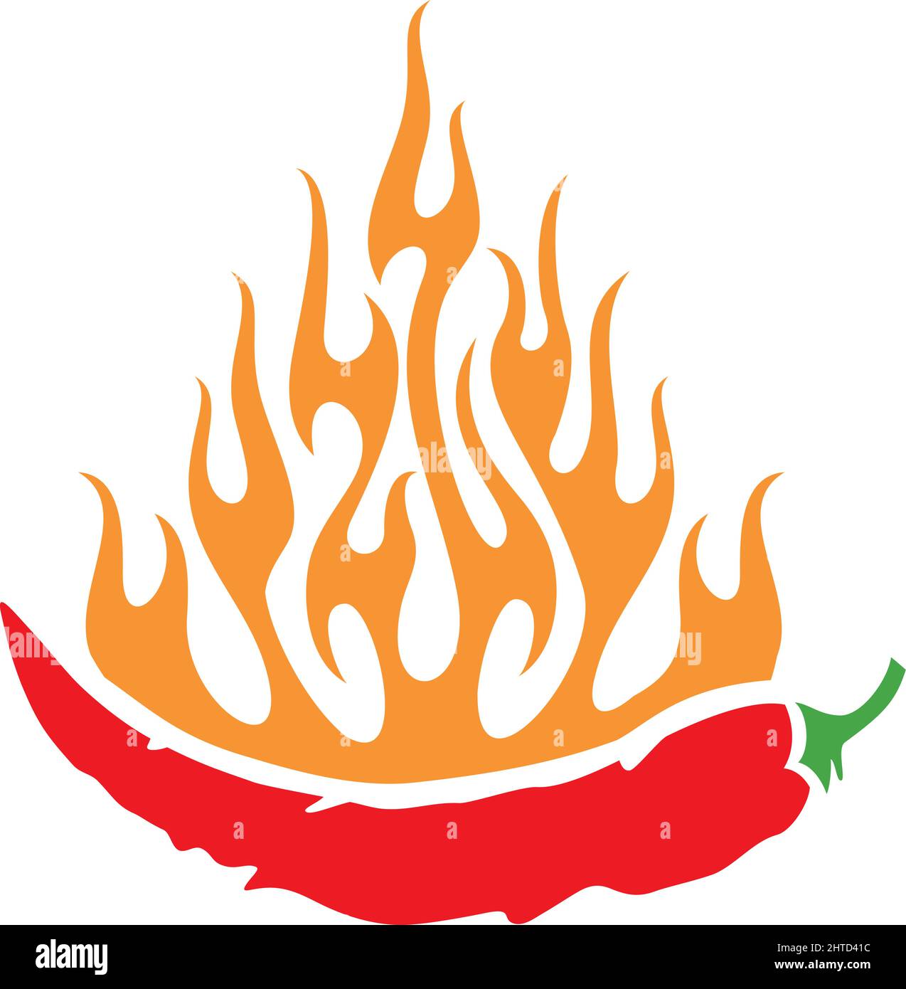 Chili pepper with flames vector illustration Stock Vector Image & Art ...