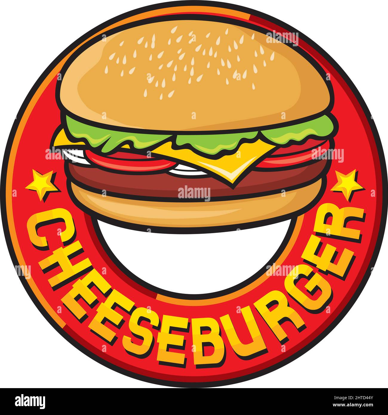Cheeseburger label vector illustration Stock Vector Image & Art - Alamy