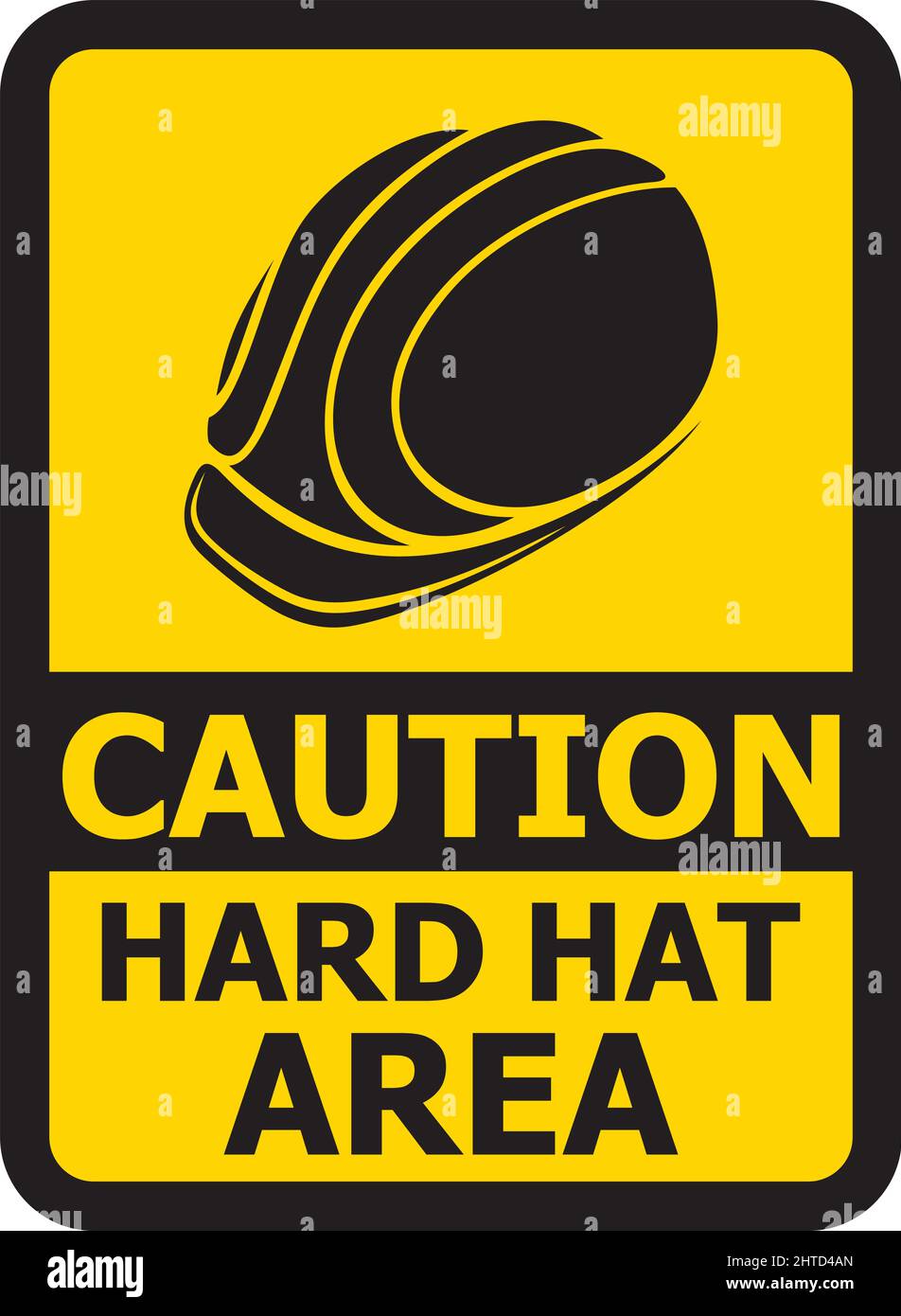 Caution hard hat area sign vector illustration Stock Vector Image & Art ...