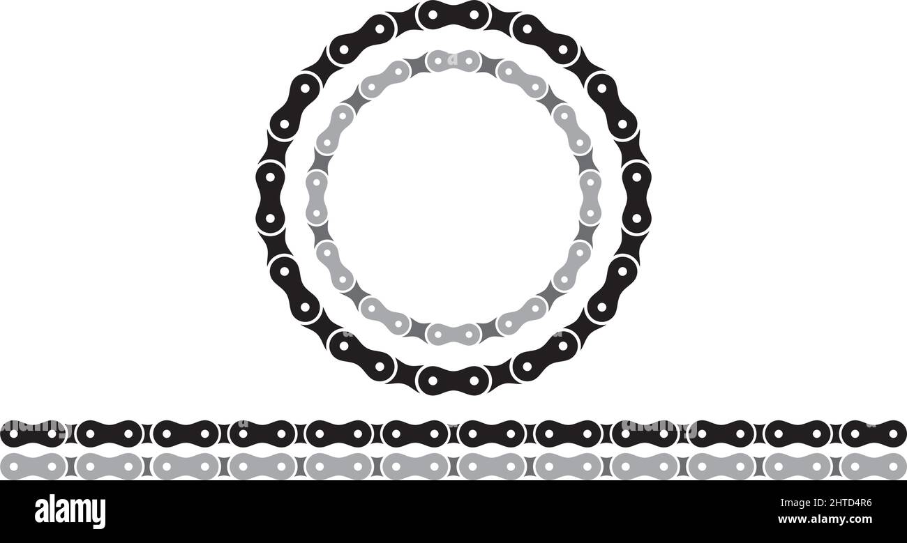 Bicycle chain silhouettes vector illustration Stock Vector Image & Art ...