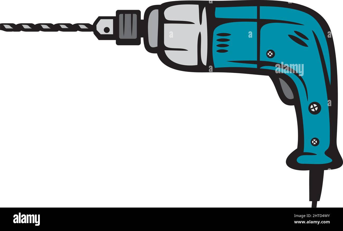 Electric drill with cable Stock Vector Images - Alamy