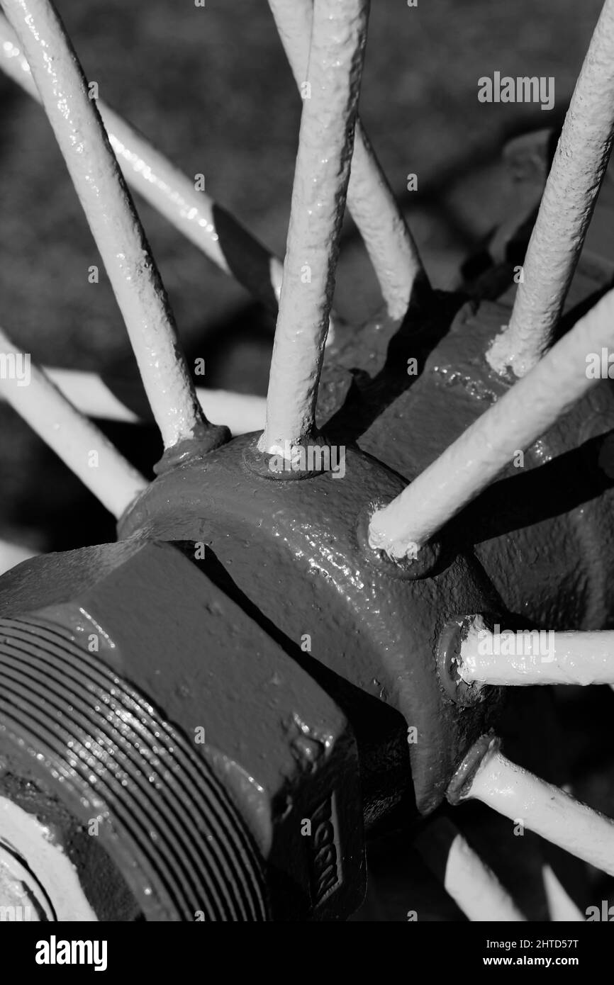 Simple mechanical machine concept on a vintage heavy duty industrial ...