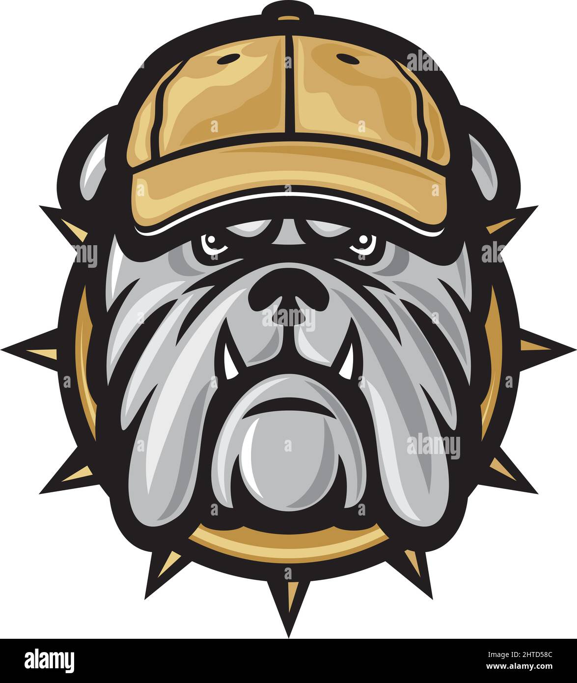 Angry bulldog head and baseball cap vector illustration Stock Vector ...
