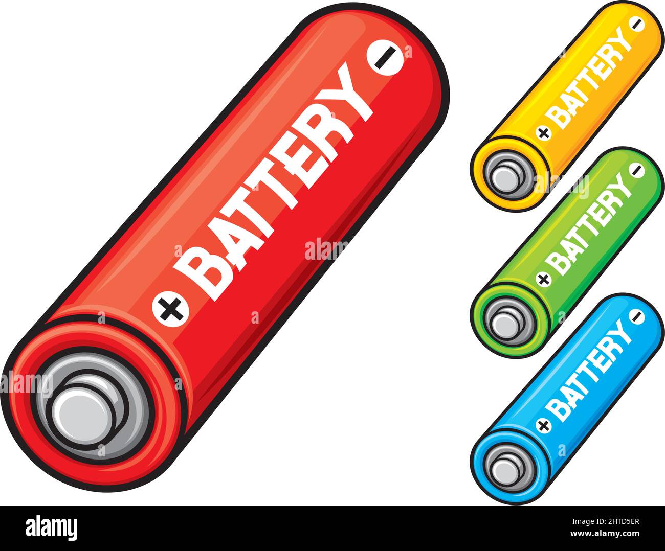 AA batteries vector illustration Stock Vector Image & Art - Alamy