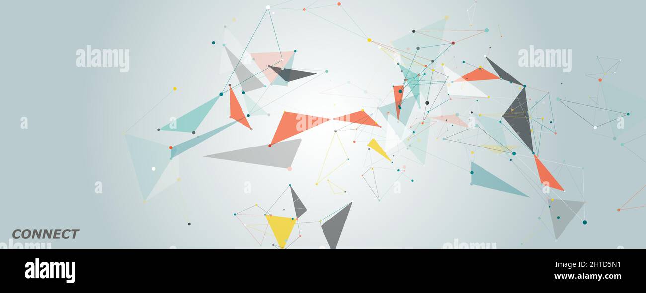 Abstract connection technology. Vector connect polygonal design. Social ...