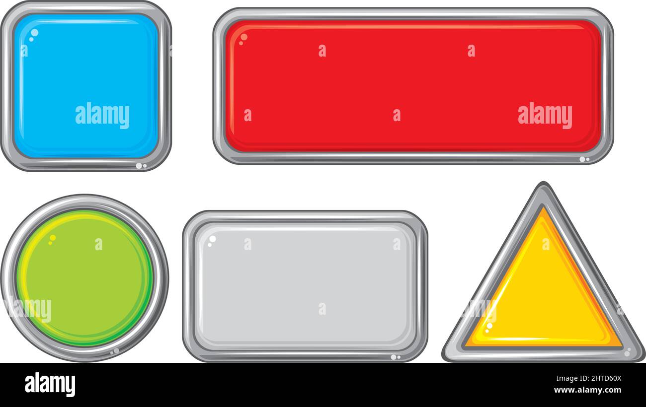Collection of five buttons (vector design elements). Vector ...