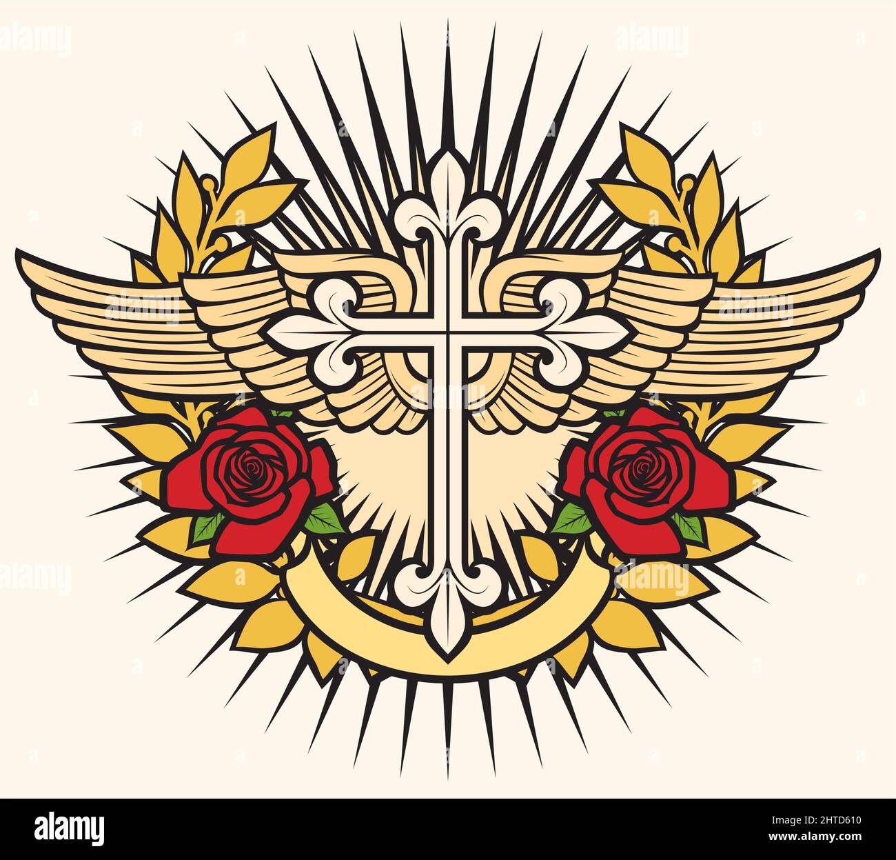 Tribal Cross With Wings Designs