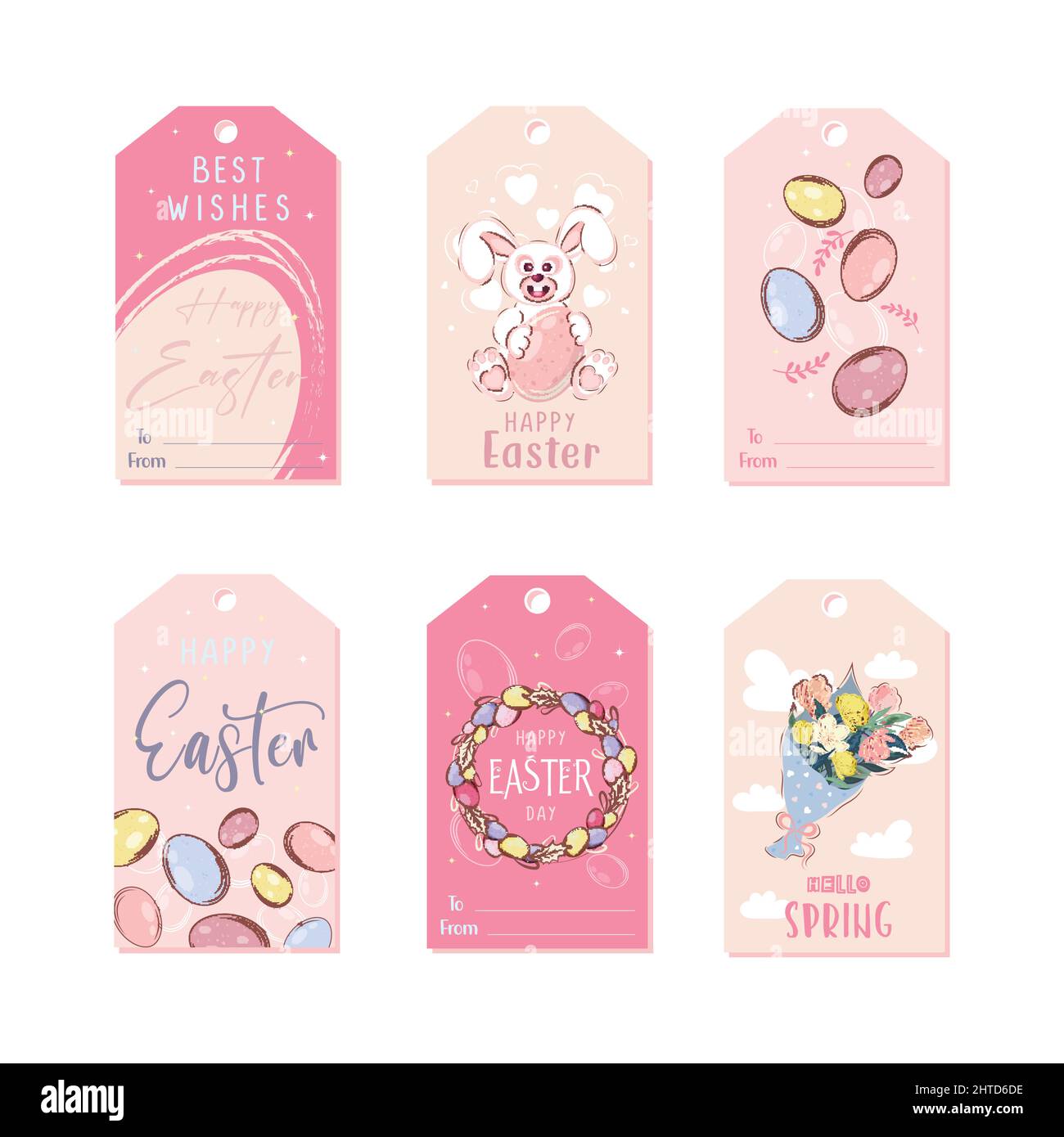 Easter gift tags. Template for invitations, banners, planner, gift tags ...