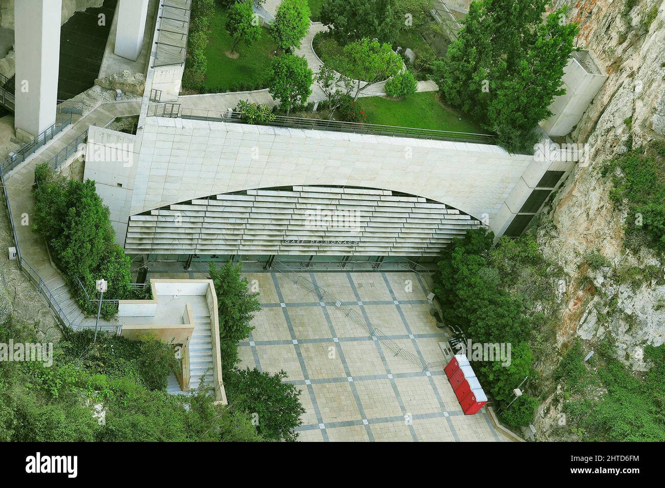 Monte Carlo, Monaco - May 24, 2012: Entrance to the railway station ...