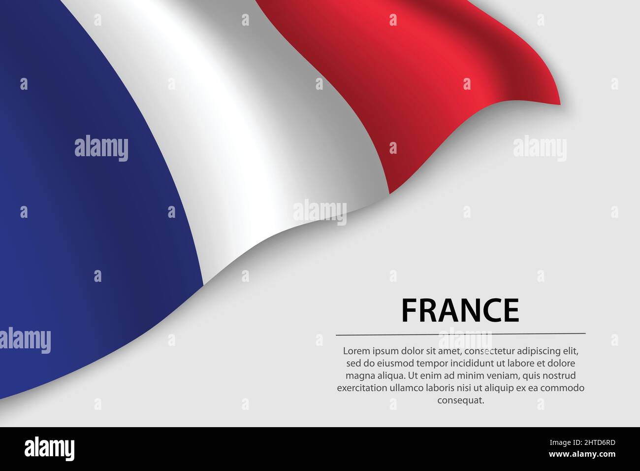 Wave flag of France on white background. Banner or ribbon vector ...