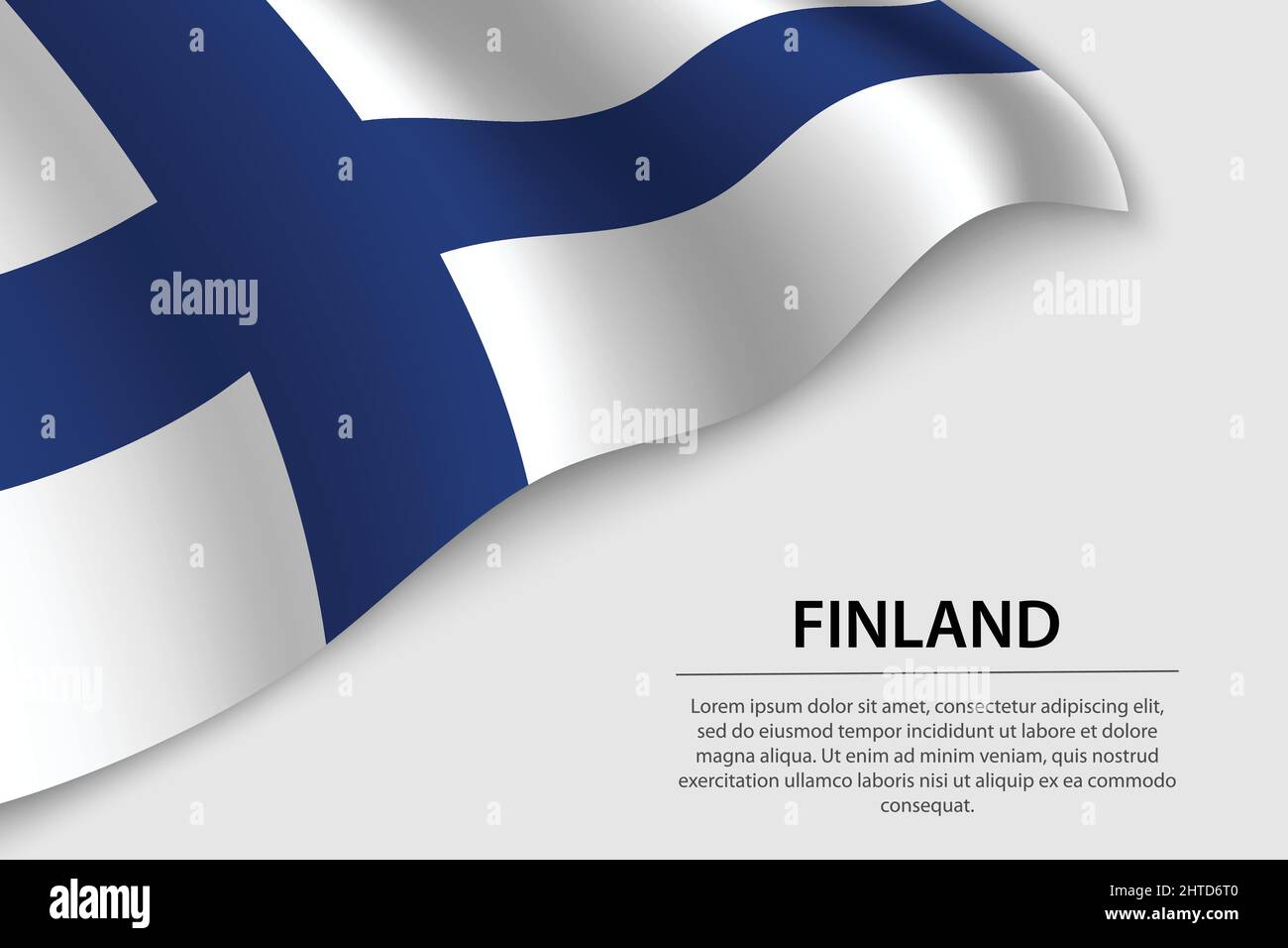 Wave flag of Finland on white background. Banner or ribbon vector ...