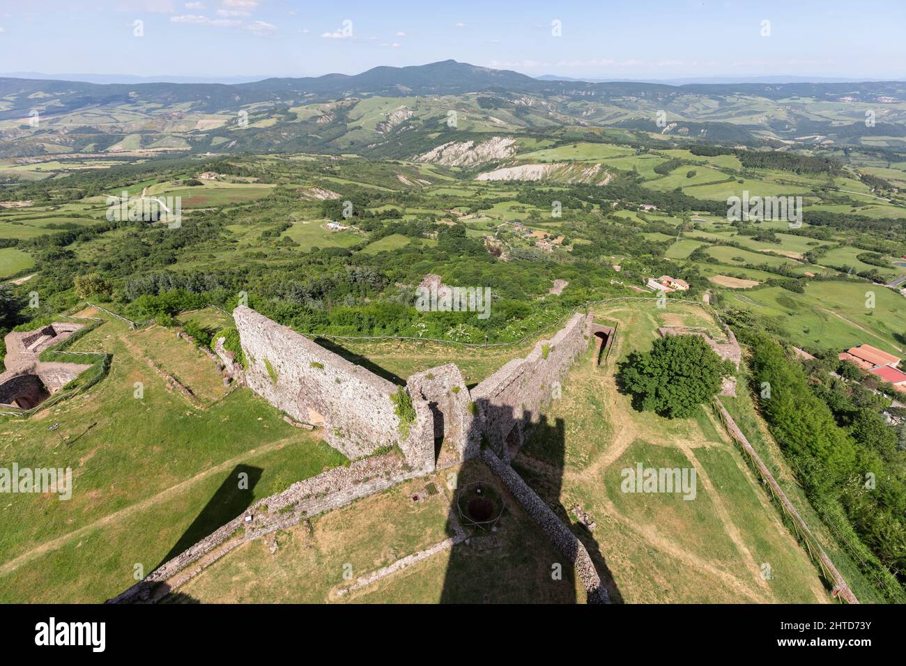 Remains of the ancient Radicofani fortification with midday Tower ...