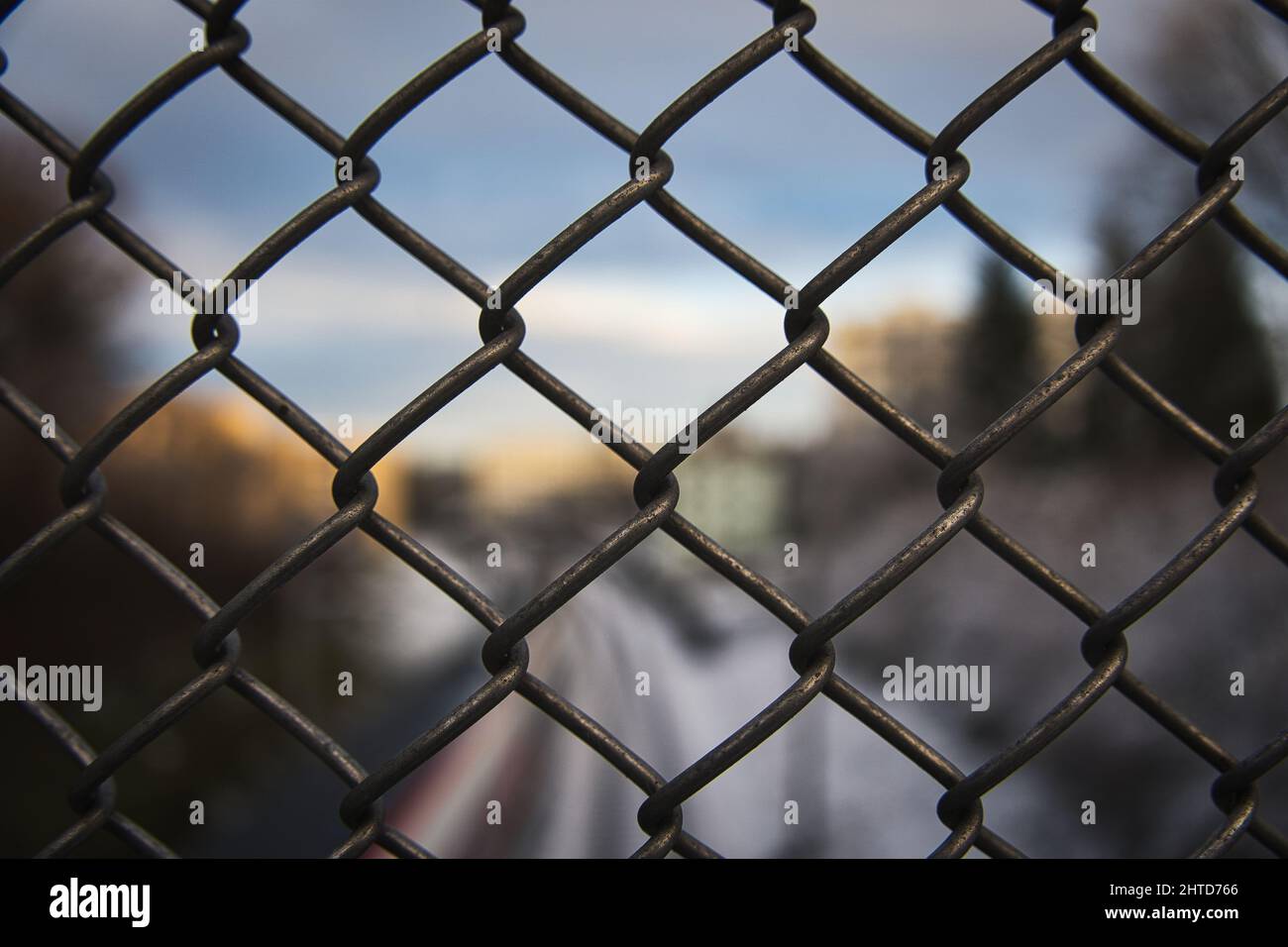 Closeup shot of an old metal fence Stock Photo - Alamy