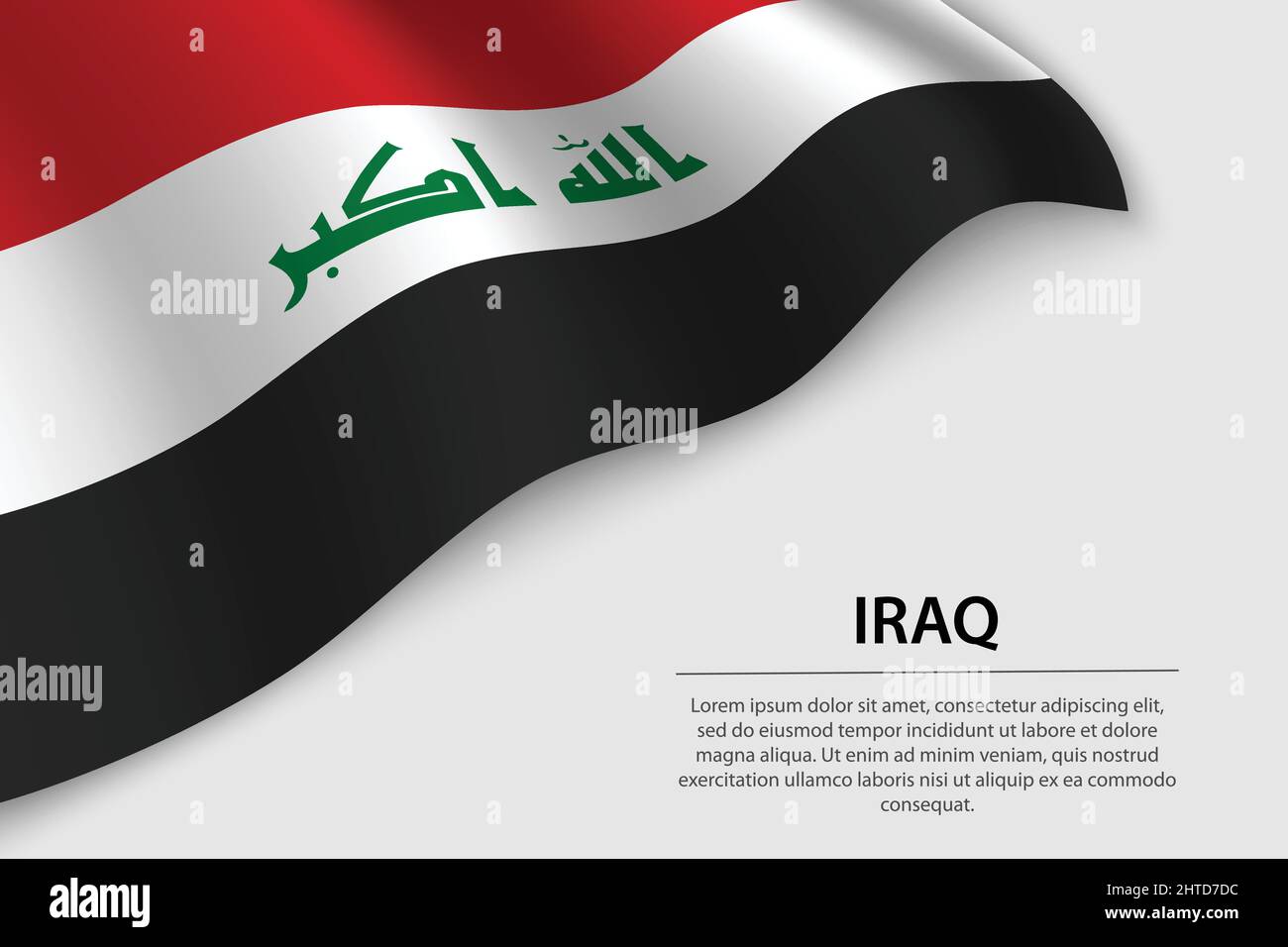 Wave flag of Iraq on white background. Banner or ribbon vector template ...