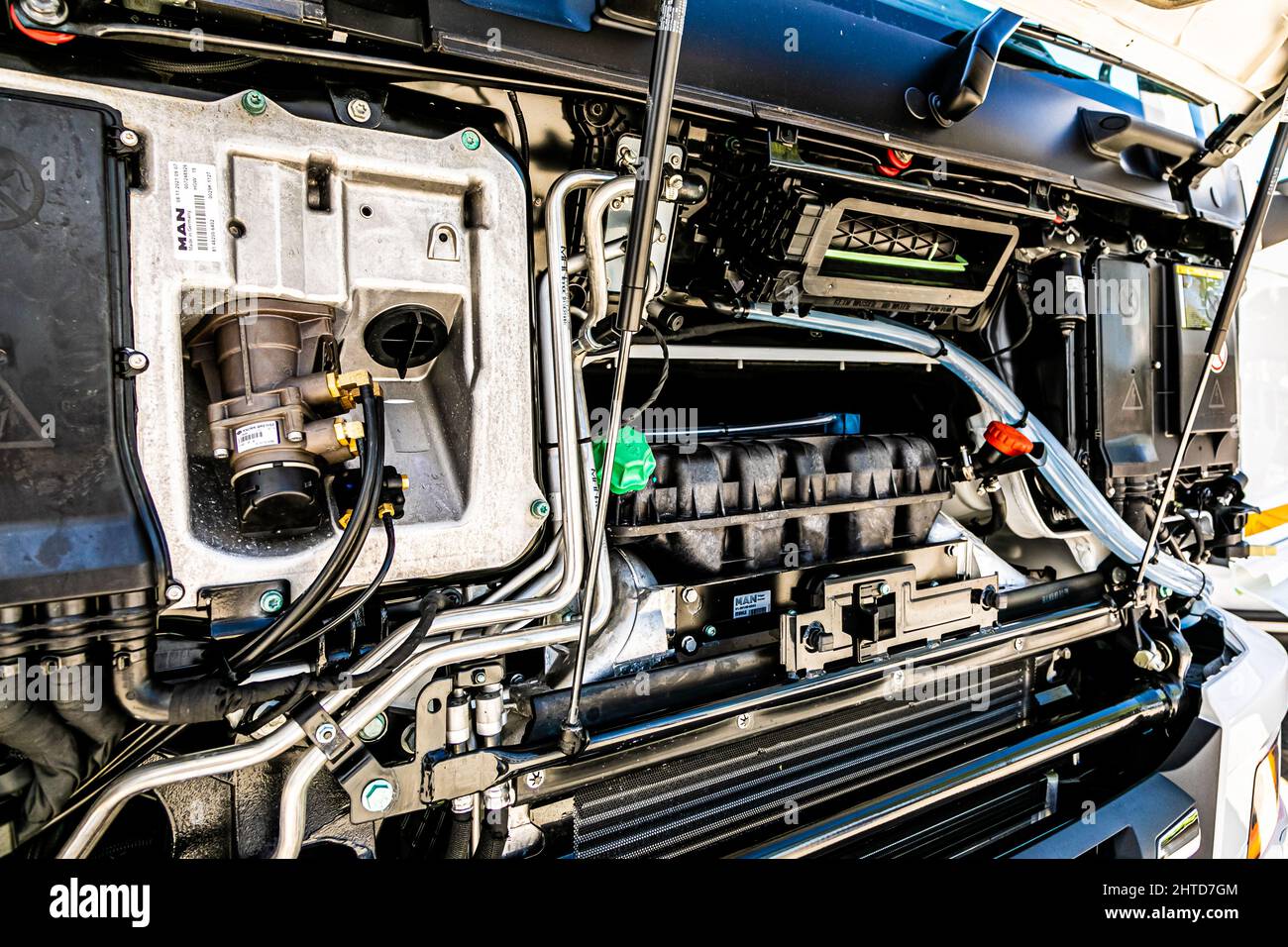 Cape Town, South Africa - February 17, 2022: Open engine compartment of ...