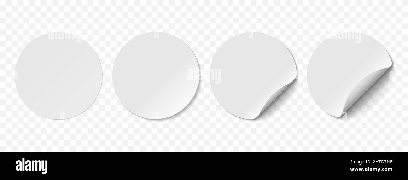 Vector white realistic paper stickers isolated on white background. Set ...