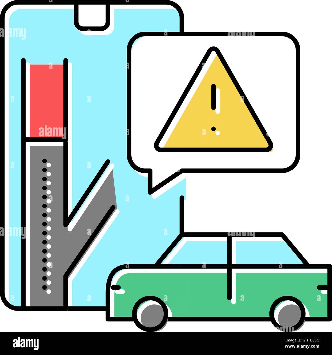 closed road warning color icon vector illustration Stock Vector Image ...