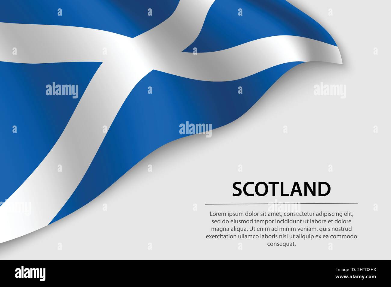 Wave flag of Scotland on white background. Banner or ribbon vector ...