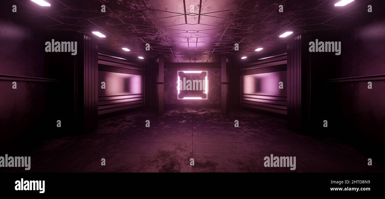 Robotoc Tunnel Corridor Warehouse Revolutionary Cyberpunk Lighting with ...