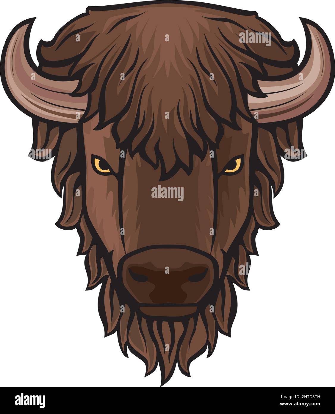 Buffalo head vector illustration Stock Vector Image & Art - Alamy