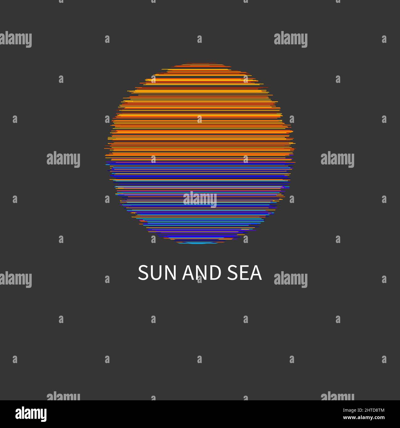 Sea ans sun line logo. Minimal sun and ocean summer abstract icon ...