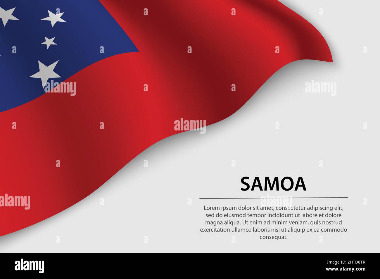 Wave flag of Samoa on white background. Banner or ribbon vector ...