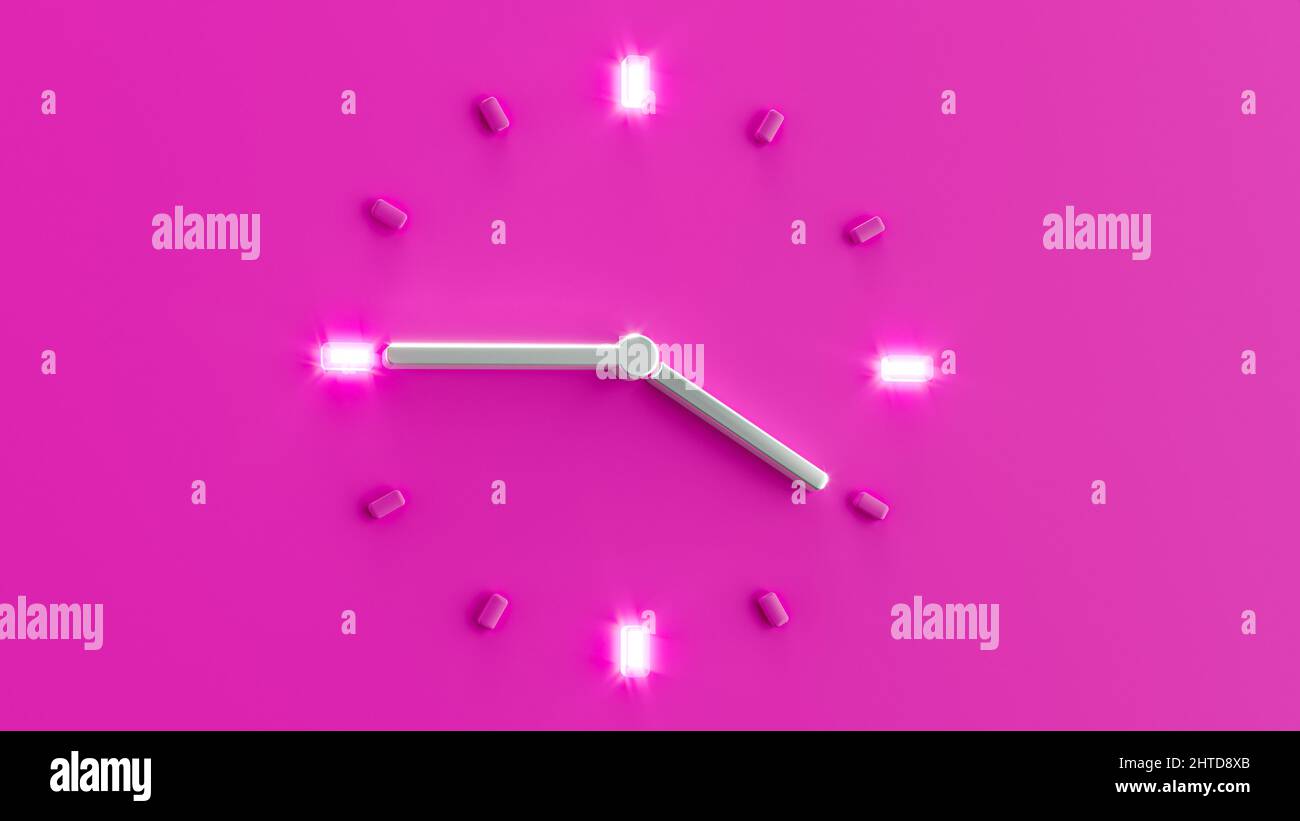 3D rendering of a pink clock showing four forty-five Stock Photo - Alamy