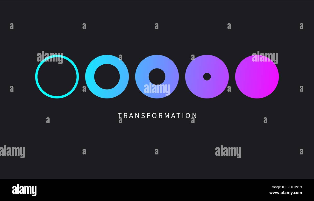 Transform, transformation icon. Abstract geometric transformation logo ...