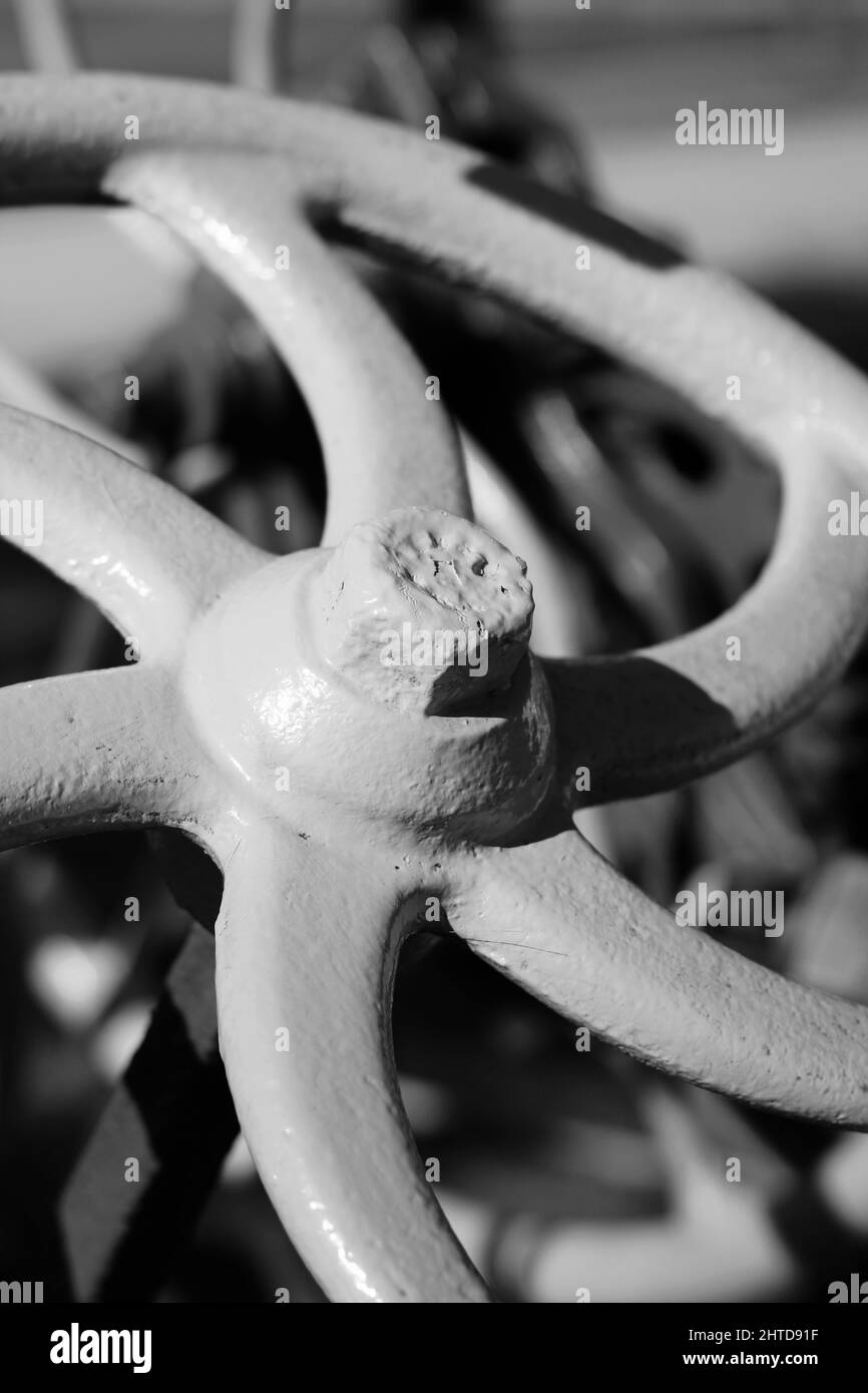 Simple mechanical machine concept on a vintage heavy duty industrial ...