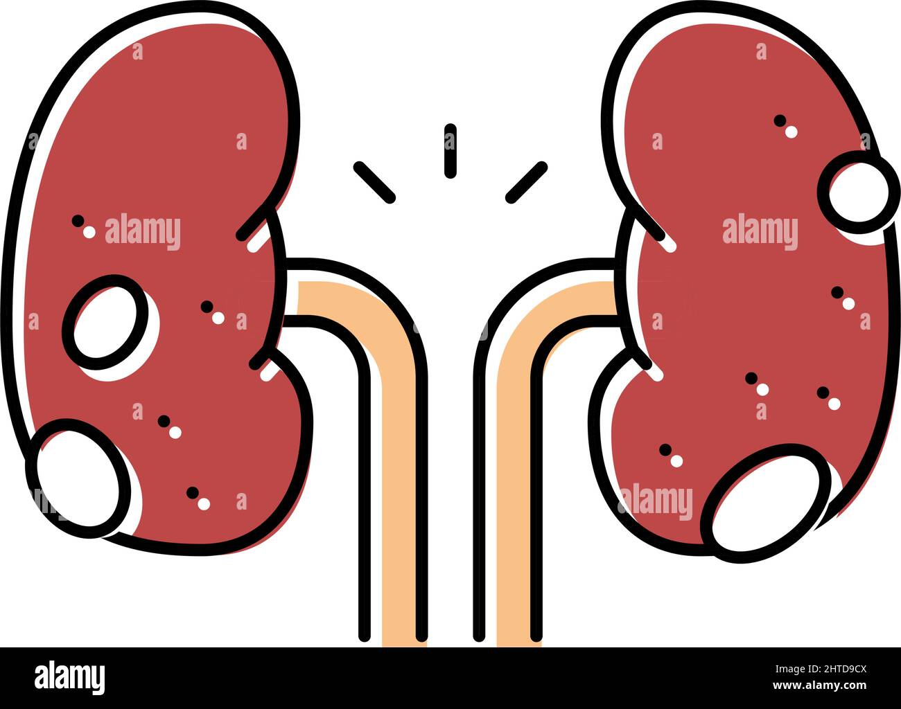 glomerulonephritis kidney disease color icon vector illustration Stock ...